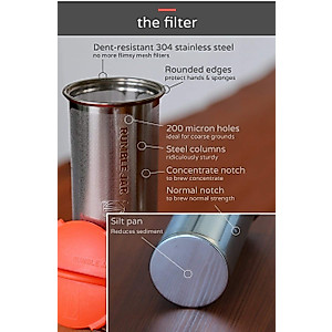 Rumble Jar - Next-Gen Cold Brew Coffee Maker for Mason Jars - 200 Micron Filter Is Ideal for Coarse Grounds & Stronger Coffee - Standalone Filter (Mason Jar not included)