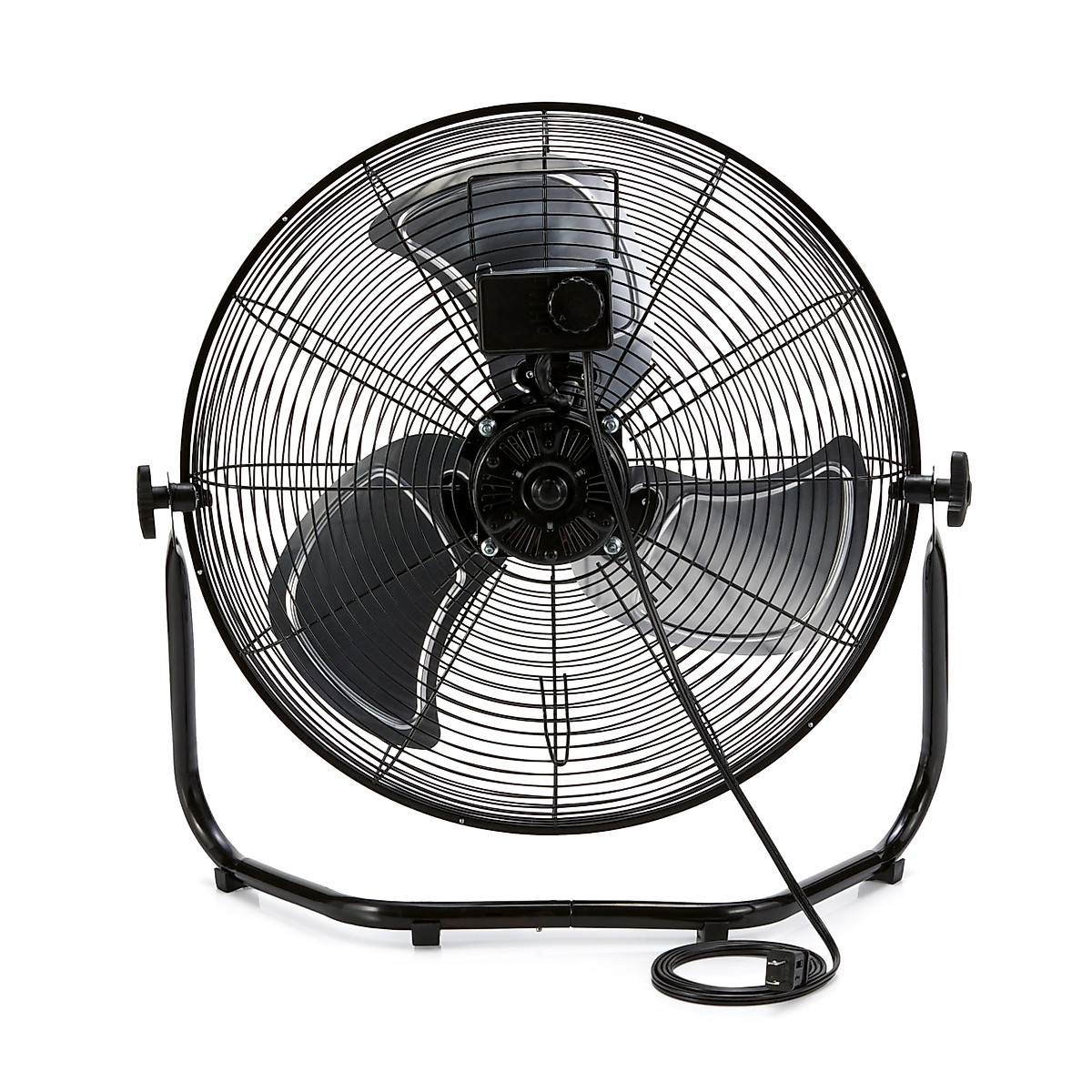 Amazon Basics 18-Inch High-Velocity Industrial Fan with 3 Speeds, Durable Metal Construction and Aluminum Blades, Ideal for Industrial & Commercial Spaces, 100 Watts, Black, 8.27"D x 21.85"W x 21.5"H