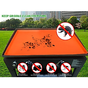 Favfully Silicone Griddle Protective Cover, 28" Grill Cover for Blackstone 28 Inch Griddle - Heavy Duty Food Grade Silicone Mat (Does not fit 28XL)