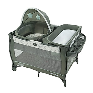Graco Pack 'n Play Travel Dome Playard | Includes Travel Bassinet, Full-Size Infant Bassinet, and Diaper Changer, Oskar