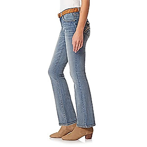 WallFlower Women's Legendary Slim Bootcut Mid-Rise Belted Insta Stretch Juniors Jeans (Standard and Plus), Tiffany, 0