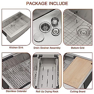 33 Farmhouse Kitchen Sink - Shinmou 33x22x9 Inch Apron Front Kitchen Sinks Stainless Steel Farm Sinks Single Bowl Workstation Kitchen Sink Basin