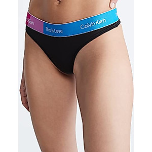 Calvin Klein Women's This is Love Modern Cotton Thong Panty, Black, Small