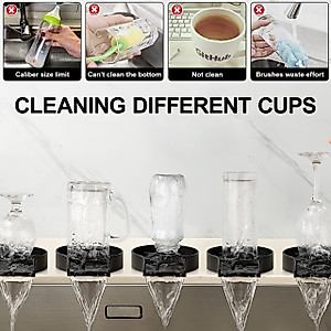 Glass Rinser For Kitchen Sink - Metal Cup Washer, Faucet Cup Rinser Cleaner Kitchen Sink Bottle Washer For Bar, Matte Black