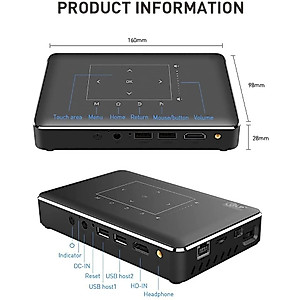 Feilx Mini Projector 2022 Upgraded Portable Video-Projector,Smart 3D Projector WiFi Bluetooth Support 4k Full HD Home Projector Portable Projector
