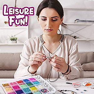 FUNZBO 10000pcs, 20 Colors 3mm Glass Seed Beads - Friendship Bracelet Kit, Beads for Bracelet Making Kit & Jewelry Making Kit, Gifts, Crafts for Teens, Kids, Girls, Boys