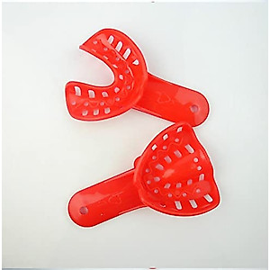 Dental Impression Trays Perforated Plastic Autoclavable 12Pcs Teeth Holder Upper & Lower for Adults and Child Multicolor
