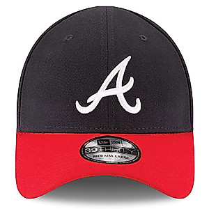 New Era Atlanta Braves Toddler/Child Junior Team Classic 39THIRTY Stretch Fit Navy/Red Hat with White Logo