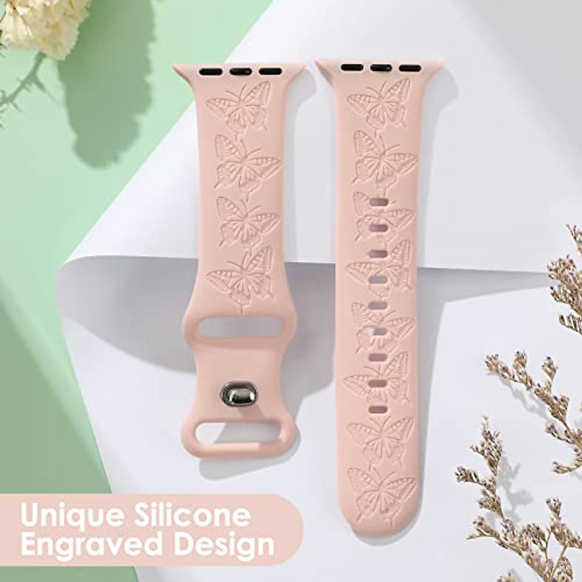 Aopigavi Engraved Designer Sport Bands Compatible with Apple Watch Bands 42mm 44mm 38mm 41mm 40mm 45mm 49mm, Soft Waterproof Silicone Strap Wristband for iwatch Ultra/SE Series 8/7/6/5/4/3/2/1