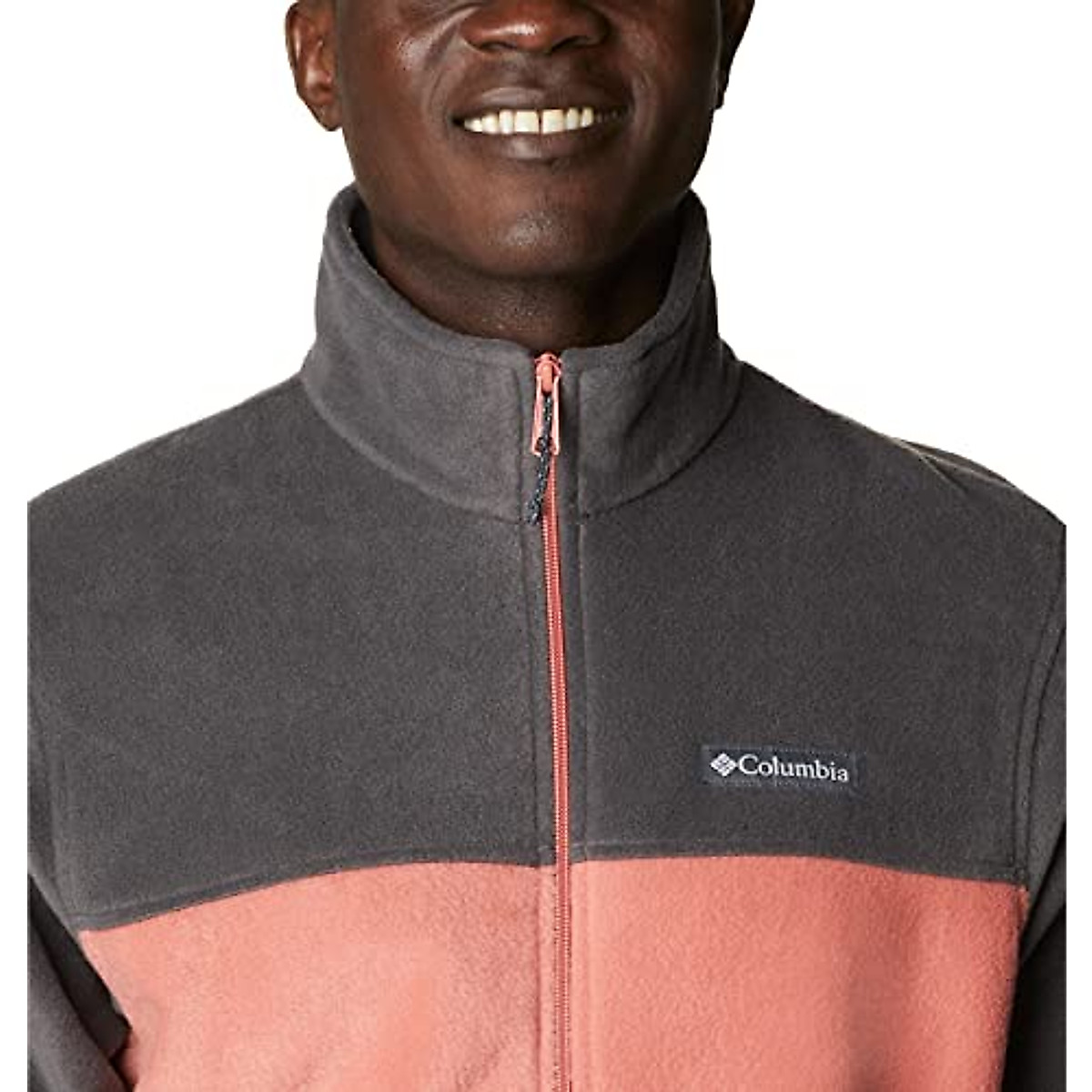 Columbia Men's Steens Mountain Full Zip 2.0, Shark/Dark Coral, Large