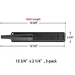 BBQ funland CB4901 (3-pack) Cast-Iron Grill Pipe Burner Replacement for Charbroil, Centro, Front Avenue, Costco Kirkland and others