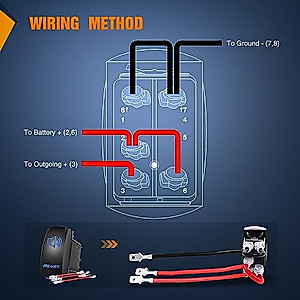 Nilight Speaker Rocker Switch Led Light Bar Switch 5 Pin Laser On Off SPST switches 20A/12V 10A/24V Switch Blue with Jumper Wires Set for Cars Trucks Boats ATVs UTVs RVs, 2 Years Warranty