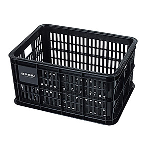 Basil Unisex – Adult's Crate S Bicycle Box for The Front Pannier Rack, Black, 40 cm x 29 cm x 21 cm