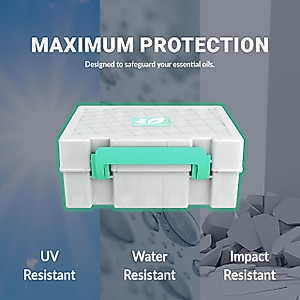 GPG2 Essential Oil Organizer, 35 Essential Oil Storage Holder for Shelf Display, Hard Travel Case for doTERRA & Young Living, Carrying Case for All 5ml/10ml/15ml/Roller Bottles, Stickers Included