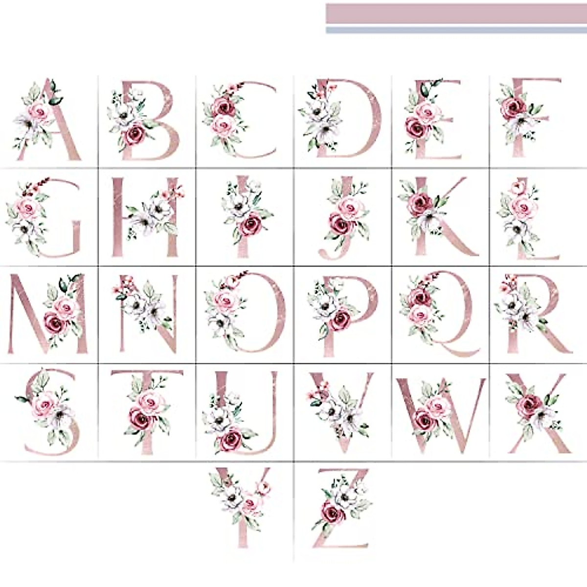 Floral Initial Canvas Bags for Women - Initial Tote Wedding Bag for Bridal Shower - Bachelorette Party Gift for Bridesmaid (Initial #A)