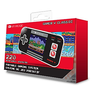 My Arcade Gamer V Classic-Red: Portable Gaming System with 220 Games, 2.5" Color Display, Pocket Size (DGUN-3911),Black