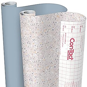 Con-Tact Brand Duo-Packs Creative Covering DIY Shelf-Adhesive Vinyl Drawer and Shelf Liner, 18"" x 16', 2 Pack (Terrazzo Blush / Ocean Blue)