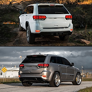 Rear Bumper Reflector Light Lamp Compatible with Jeep Grand Cherokee 2012-2018, Patriot 2013-2017, Dodge Journey 2012-2020 Back Bumper Reflectors Left & Right Red Les Replace # 57010720AC, 57010721AC