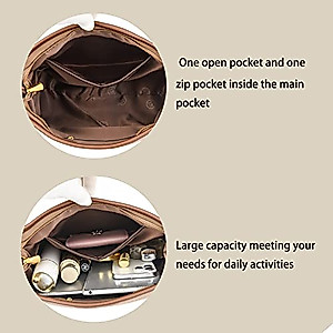 TarsaMult Hobo Bags for Women Soft Faux Leather Shoulder Crossbody Ladies Purses and Handbags Fashion Large Bucket Tote Bag(6140 Khaki)