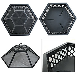 COLIBYOU Super Deal Hex Shaped Patio Fire Pit Home Garden Backyard Firepit Bowl Fireplace