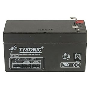 Tysonic LA-TY-12-1.2 Sealed Lead Acid Rechargeable Battery, 12V, 1.2Ah, 2.1" H x 3.8" L x 1.7" W