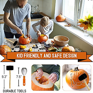 ZMCINER 23 PCS Pumpkin Carving Kit Heavy Duty Stainless Steel Pumpkin Carving Tools Simple & Safe Pumpkin Carving Kit for Kids & Adults