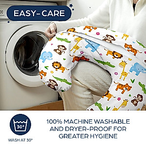 Niimo Nursing Pillow - 100% Cotton Breastfeeding Pillow Cover, Ergonomic Nursing Pillows for Breastfeeding, Machine-Washable Baby Pillow, Breastfeeding Pillows & Breastfeeding Essentials