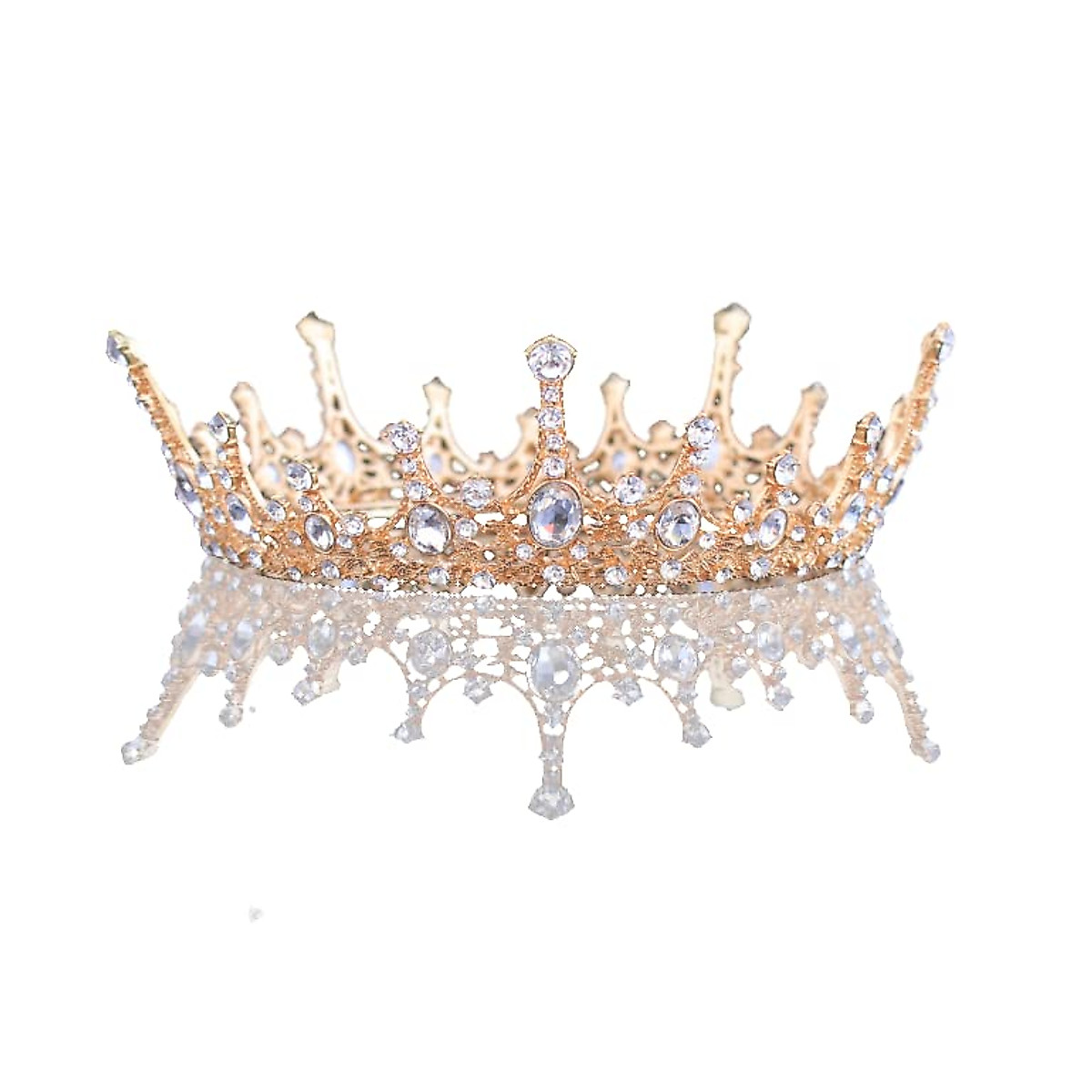 Crystal Crown Vintage Queen Princess Tiara Bridal Rhinestone Crown Dress-up Wedding Prom Pageant Pearl Crown Hair Accessories for Women and Girls… …