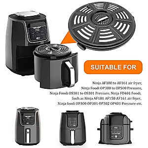 Air fryer Replacement Parts for Ninja AF101 AF161 AF150 Air Fryer, 8.2'' Round Food Grade Air Fryer Grill Pan Grill Plate Crisper Plate Accessories Tray Rack Compatible Ninja Foodie Pressure Cooker