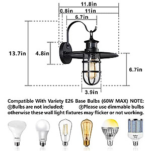 YLHogar Motion Sensor Dusk to Dawn Outdoor Wall Light Fixture Retro Black Wall Sconce,Waterproof Porch Light Wall Mount with Seeded Glass for Entryway Doorway Garden,Exterior E26 Patio Wall Lanterns