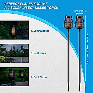 PIC Solar Insect Killer Torch (DFST), Bug Zapper and Flame Accent Light ...