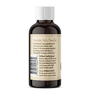 Wellbee's Pure Vanilla Extract 4 oz - Gourmet Vanilla - Non-GMO - Paleo & SCD Approved - All-Natural Flavor Vanilla Extract for Baking