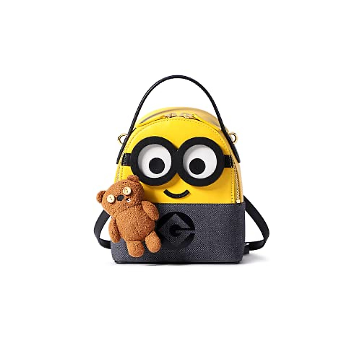 FION x Minions Mini Backpack Cute Leather Backpack Purse Small Handbag Shoulder Bag with Convertible Straps (Bear Minion)