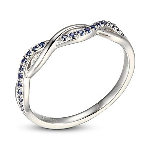 55Carat Created-Blue-Sapphire Criss Cross Prong-Setting Ring 925-Sterling-Silver Handcrafted Fashion Jewelry for Women in Gift Size: 13