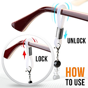 SIGONNA Eye Glasses String Holder - Premium Beaded Eyeglass Holders Around Neck - Eyeglass Chain Cord for Women