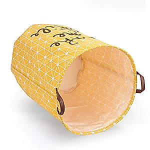 QEESTARS Heavy Duty Durable Canvas Storage Laundry Hamper Basket Large Foldable Toys Clothing Organizer Closet Storage Bin Bag