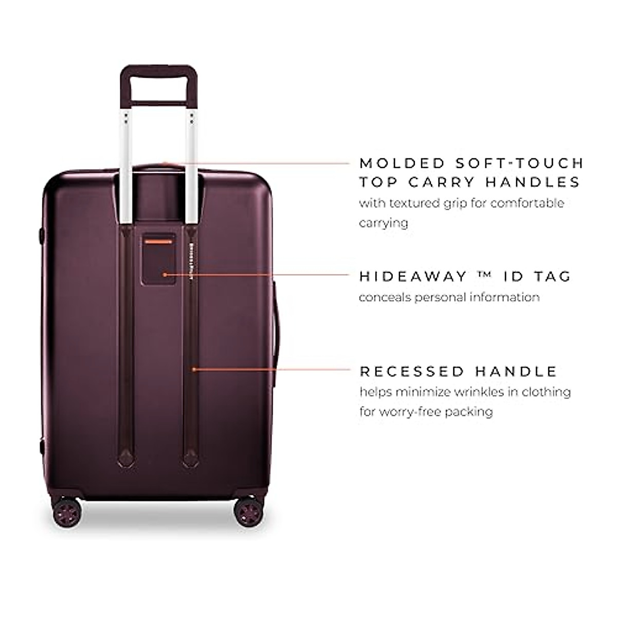 Briggs & Riley Sympatico Hardside Large Spinner Luggage, Plum, 30-Inch Checked