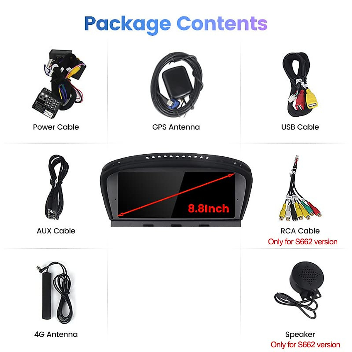 Android 12 Car Stereo GPS Sat Nav for BMW 5 Series E60 E61 E63 E64 3 Series E90 E91 E92 CCC CIC Touchscreen Multimedia Player + DVR,8-core 4+64-2005-2008 CCC 8.8 inches