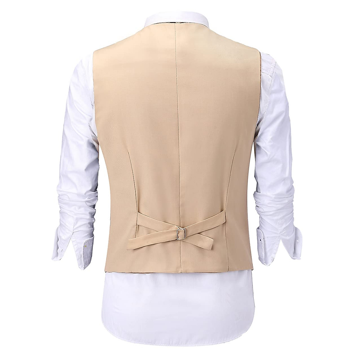 Aesido Men Suits Slim Fit 3 Pieces Wedding Formal Business Tuxedos One Button(Silver Grey,US34)