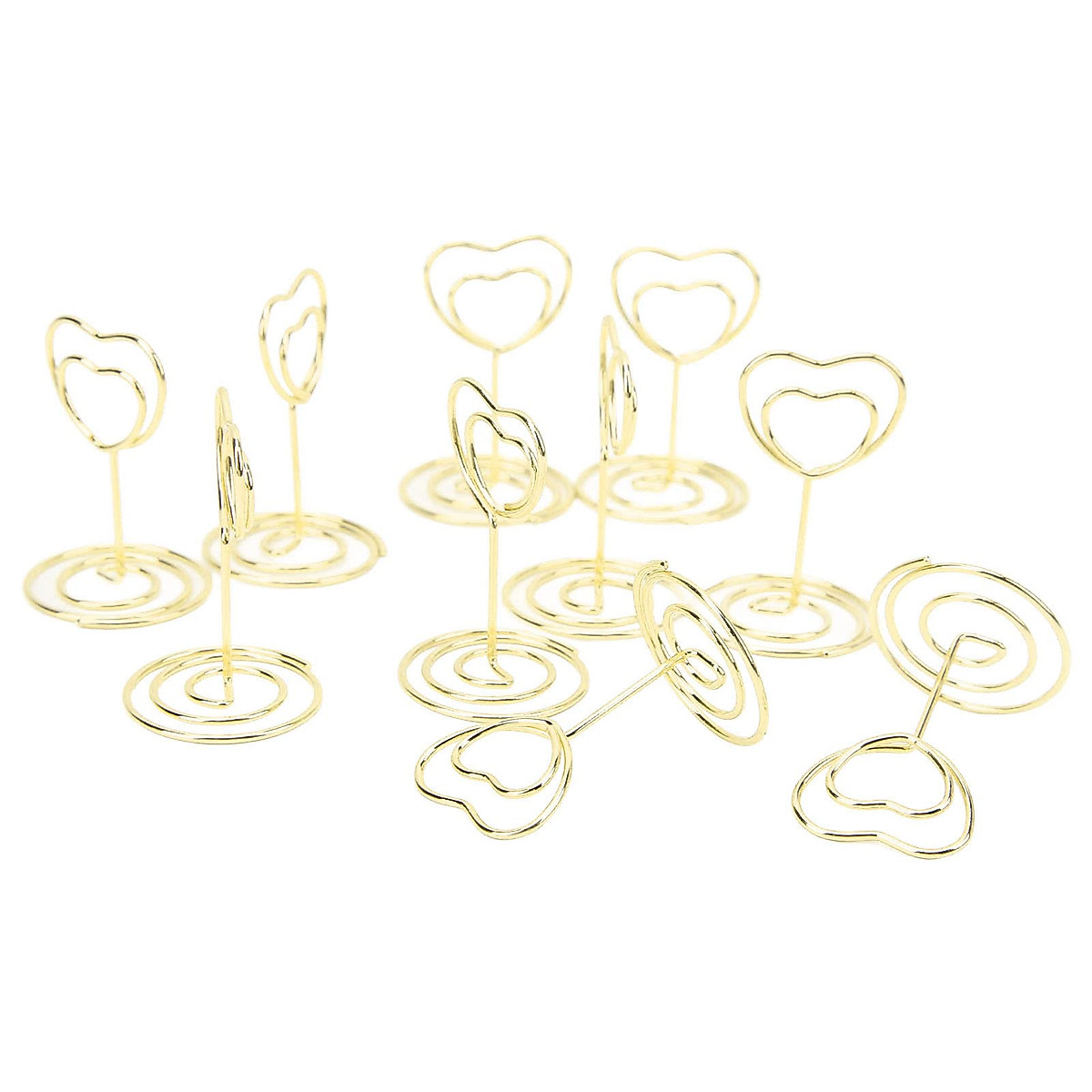 20Pcs Table Number Holder Heart Shaped Table Number Stands Stable Sturdy Table Card Holder Stand Metal Table Sign Holders Place Card Holder for Wedding Centerpieces Bridal Shower Birthday(Gold)