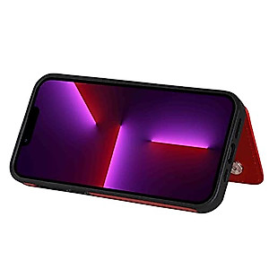 Fansipro Bumper Case Cover for Samsung Galaxy S9 Plus, Premium PU Leather Slim Fit Cover for Galaxy S9 Plus, 1 Card Slot, 1 Photo Frame Slot, Spring, Red