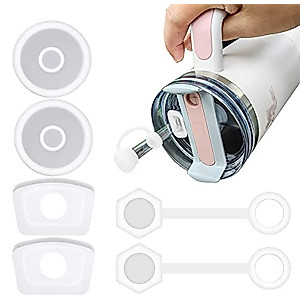 For Stanley Cup Accessories H2.0, Including 2 Stanley Cup Spill Stopper, 2 Stanley Straw Cap Cover, 2 Stanley Tumbler Leak Proof Plug, Silicone Accessories for Stanley 40 oz 30 oz Tumbler with Handle