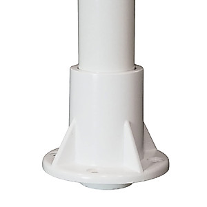 Vinyl Works Heavy Duty Anti Slip Plastic Step Ladder for Above Ground or In Ground Swimming Pools with Ergonomic Aluminum Handrails, White