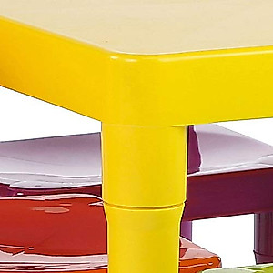 Humble Crew Kids Plastic 4 Set, Yellow Table/Vibrant Chairs