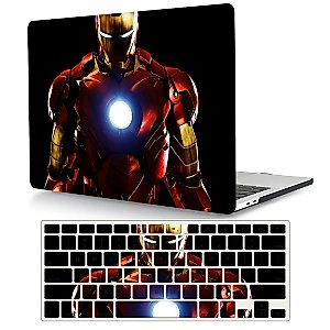 Bandless Case Compatible with MacBook Air 13 Retina 2020 2019 A2337 M1 A2179 A1932, Plastic Protective Hard Shell + Keyboard Cover for inch Touch ID - Ironman 1 A2337/A2179/A1932 (Air 2018-2020)