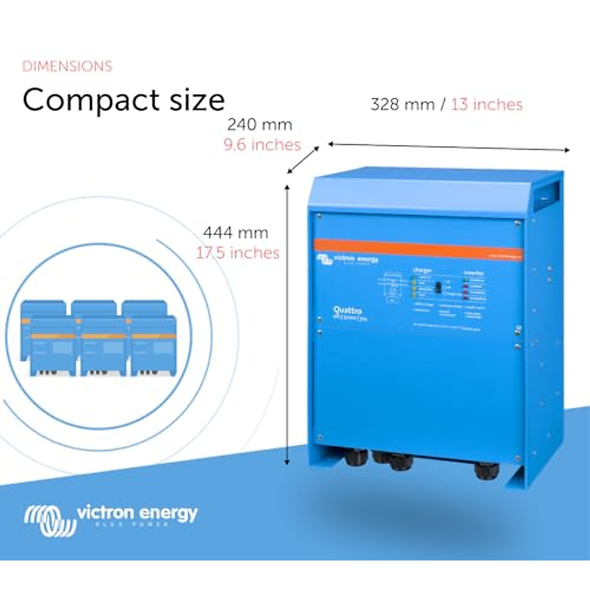 Victron Energy Quattro 5000VA 48-Volt Pure Sine Wave Inverter and 70 amp Battery Charger