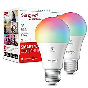 Sengled Smart WiFi Light Bulbs That Work with Alexa & Google Home, No Hub Required, LED Light Bulb A19 Soft White Light (2700K), 2 Pack
