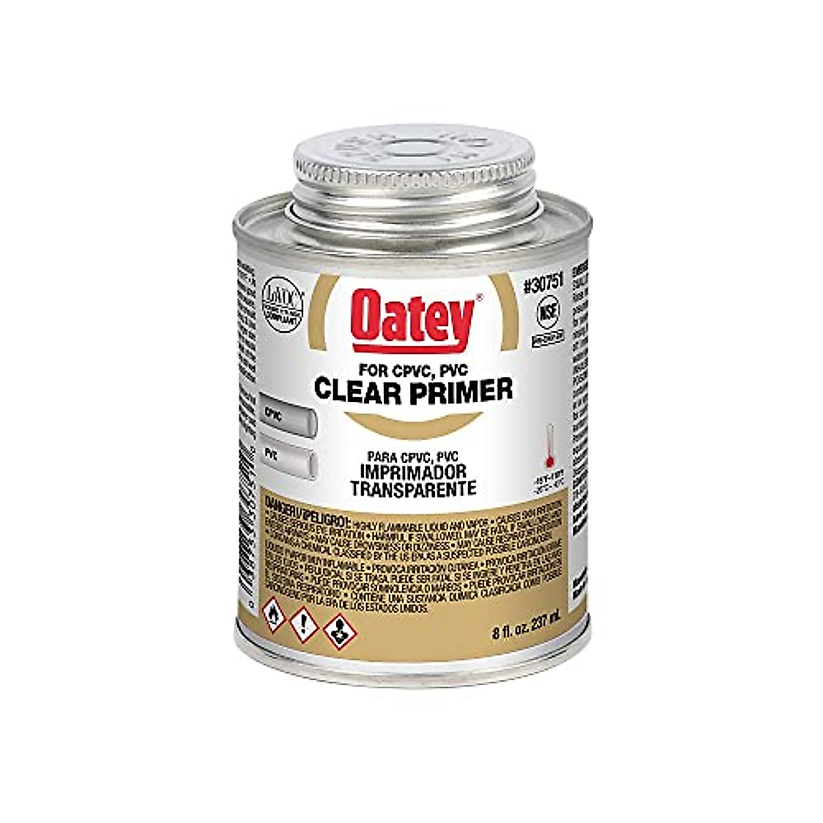 Oatey 30751 House Primers, 8 Fl Oz (Pack of 1), Clear