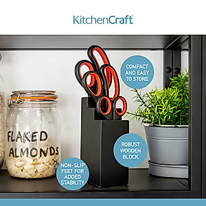 KitchenCraft 3-Piece Kitchen Scissors Set and Storage Block