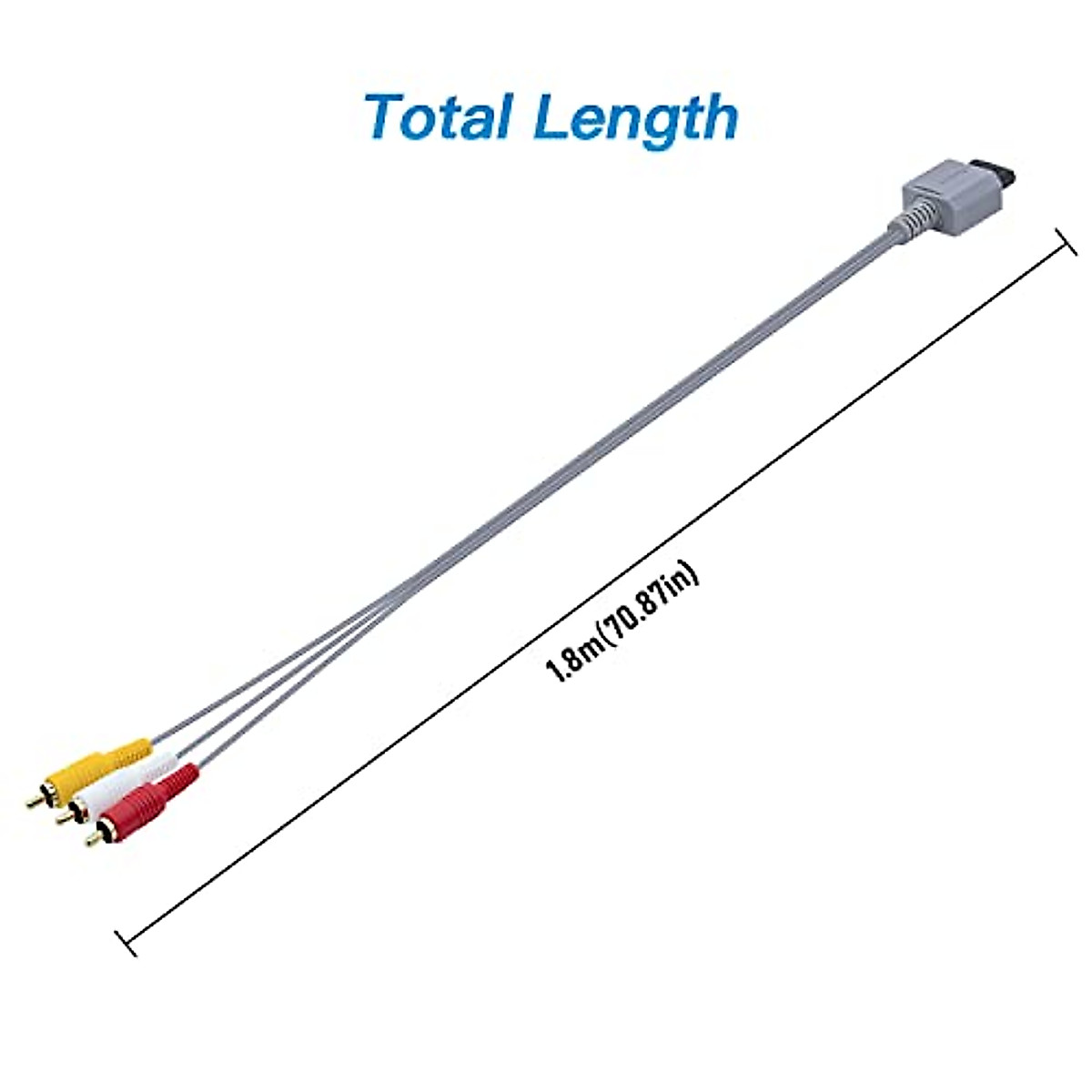 Mcbazel AV Cable for Wii Wii U, Audio Wii av cable Compatible with Wii, Wii U and TV system,3 RCA Gold-plated interface,1.8M/6FT